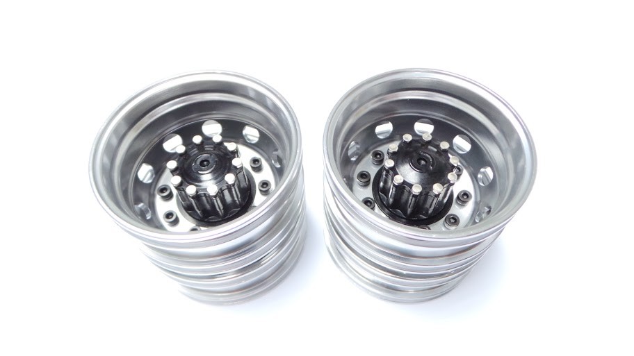 Reality Truck Alum. Rear Wheels Black (pair) - Rigidrc Shop