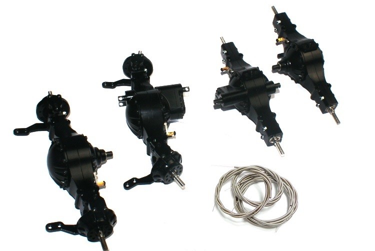 Optimized Alum. CNC 8x8 Axle w/ differential lock Set for Tamiya 1/14 ...