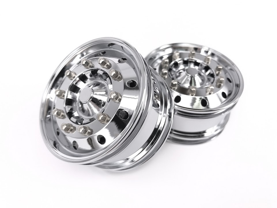 Reality Truck Alum. Wide Chrome Wheels w/chrome nut (pair) - Rigidrc Shop