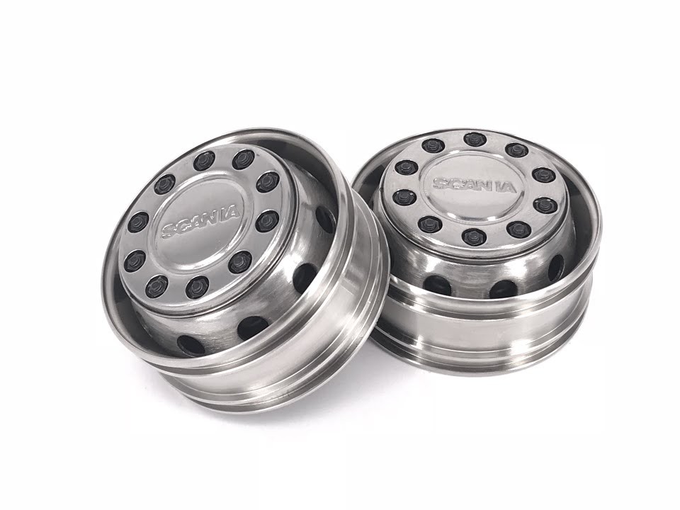 Stainless Steel Scania Front Wheels for Tamiya 1/14 Truck - Rigidrc Shop