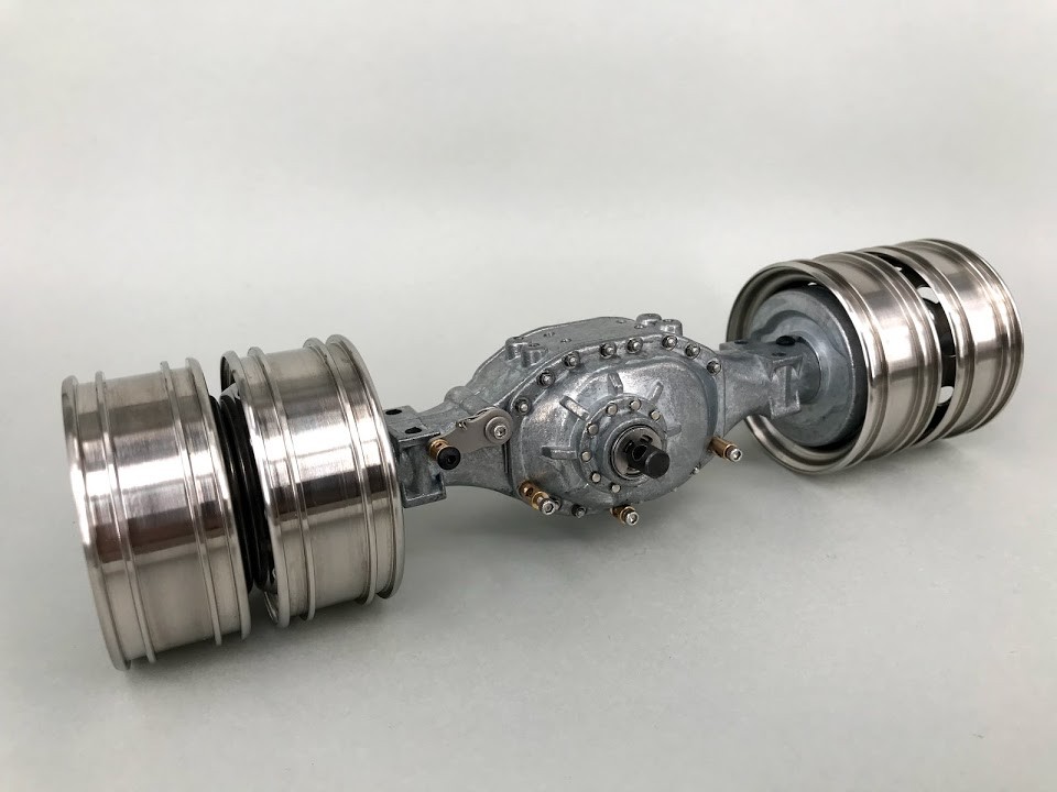 Metal Planetary Rear Axle w/Stainless Steel Wheels for Tamiya 1/14 ...