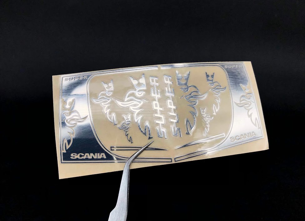 Chrome Scania SUPER Side Decal for Tamiya 1/14 Scania R470 / R620 ...