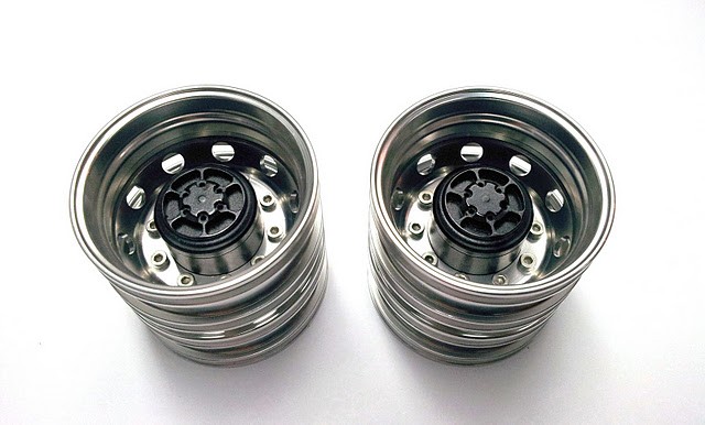 Semi Truck Alum. Rear Wheels Silver (pair) - Rigidrc Shop