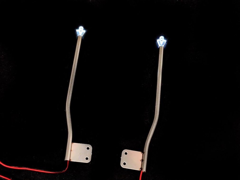 Stainless Steel DIY V8 Bumper Guide Pole w/White SMD Light (3V ...