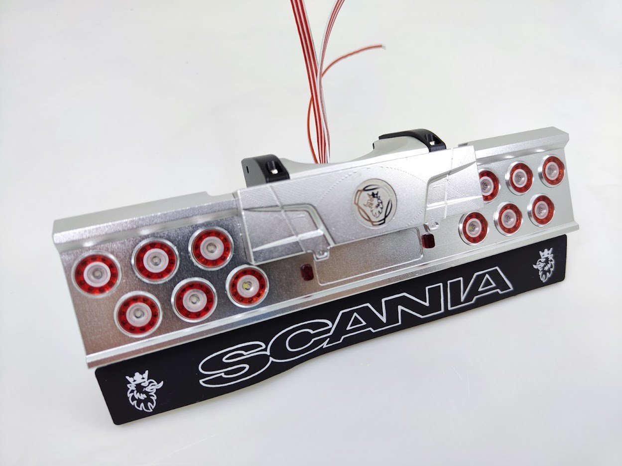 Reality Alum. CNC Scania RLR Light Danish Bumper V.2 for Tamiya 1/14 ...