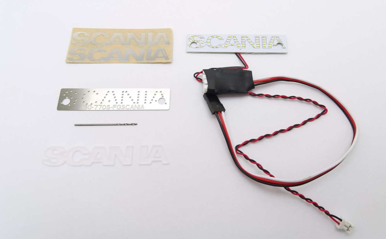 Front Grille Scania Logo LED Kit for Tamiya 1/14 Scania 770 S 6x4 ...