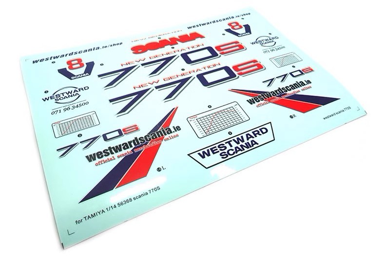 Westward Scania Decal Set for Tamiya 1/14 Scania 770 S 6x4 - Rigidrc Shop