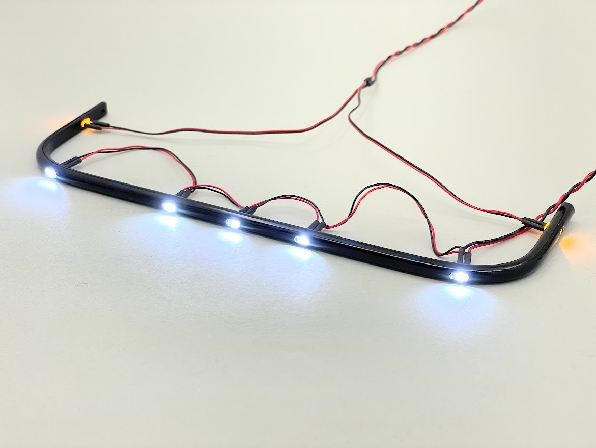 Reality Black Front Bumper LED Lightbar DIY Kit for Tamiya 1/14 Scania ...